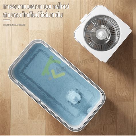 Cobbe ชุดถังปั่นม๊อบสแตนเลส พร้อมไม้ถูพื้น ไม้ม๊อบถูพื้น ไม้ม๊อบดันฝุ่น อุปกรณ์ถูพื้น ผ้าม็อบ