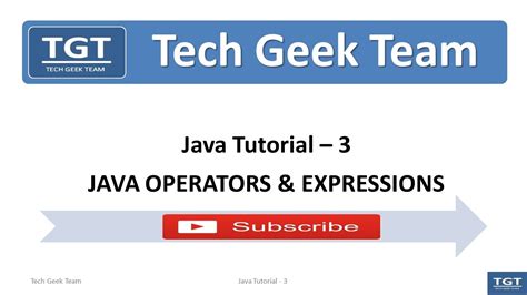 Java Tutorial 3 Java Operators And Expressions Youtube