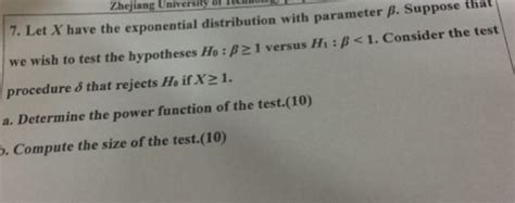 Solved Let X Have The Exponential Distribution With Chegg