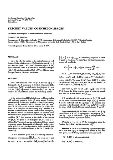 Pdf Fréchet Valued Co Echelon Spaces