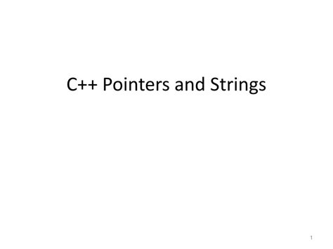 Ppt C Pointers And Strings Powerpoint Presentation Free Download