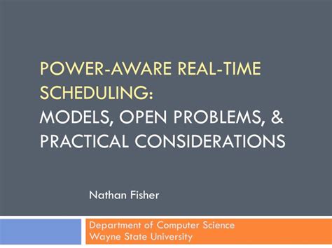 Ppt Power Aware Real Time Scheduling Models Open Problems