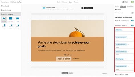 Setup Typeforms Popup Embed Option Attributer