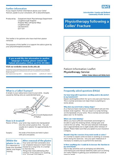 Fracture Colles Wrist Exercise After Hand Physical Therapy
