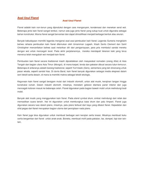 Asal Usul Flanel Pdf