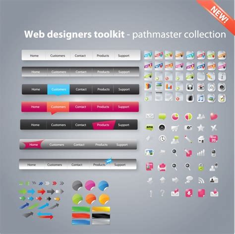 Website Design Elements Modern Colored Shapes Vectors Graphic Art Designs In Editable Ai Eps