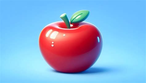 3d Flat Icon As Apple Icon With Copy Space On A Blue Background Concept