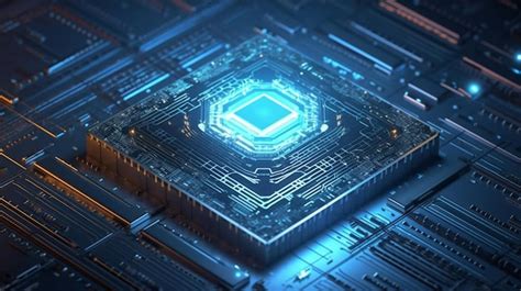 Premium AI Image A Blue Circuit Board With A Circuit Board With A Blue Light That Says Agm