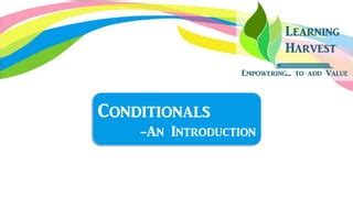 Conditionals An Introduction PPT