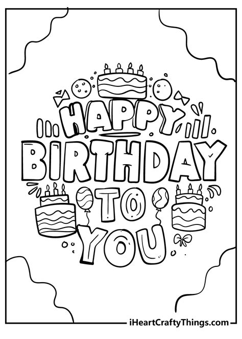 Happy Birthday Nana Coloring Page Printable