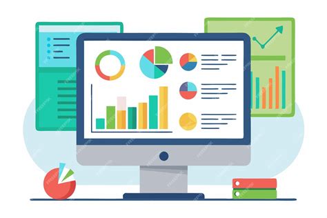 a computer screen shows vibrant charts and graphs for data analysis in