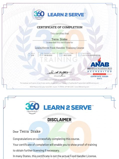 Learn2serve Food Handler Training Course Ansi Accredited Pdf