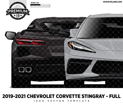 2019 2021 Chevrolet C8 Corvette Stingray Full Premium Vector Template