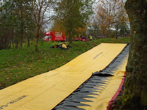 Flood Defence Barriers And Pumps Deployed During Storm Babet Briggs Marine