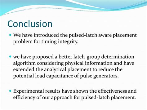 ppt pulsed latch aware placement for timing integrity optimization