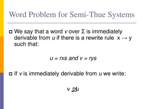 Ppt Posts Correspondence Problem Word Problem In Semi Thue Systems Powerpoint Presentation
