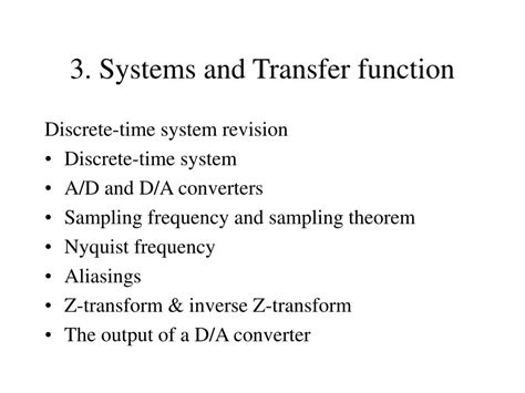 PPT 3 Systems And Transfer Function PowerPoint Presentation Free Download ID 1400163