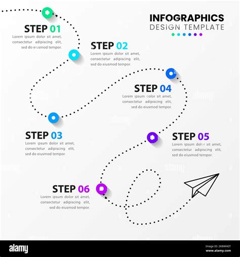 Infographic Template With 6 Options Or Steps Timeline Can Be Used For