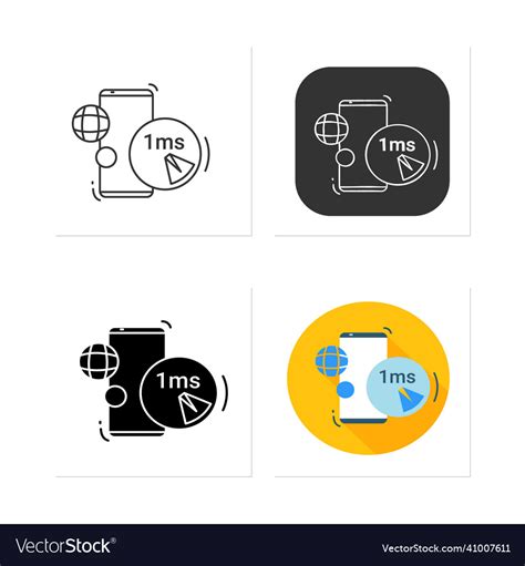 5g Millisecond Latency Icons Set Royalty Free Vector Image
