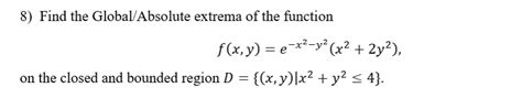 solved find the global absolute extrema of the function