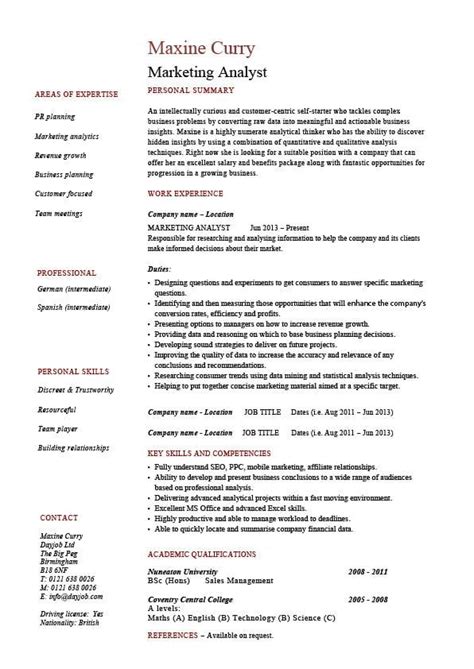 Marketing Analyst Resume Example Sample 2025 Template Guide