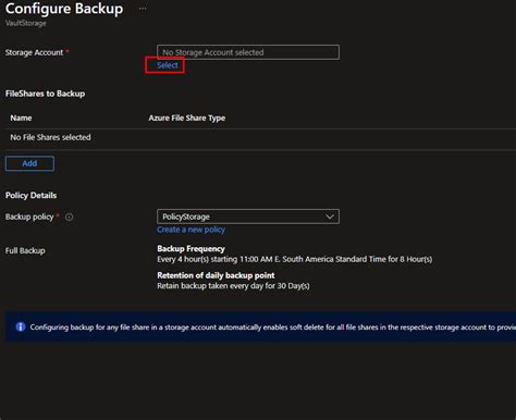 Habilitando O Backup De Compartilhamentos De Arquivos Do Azure Elton