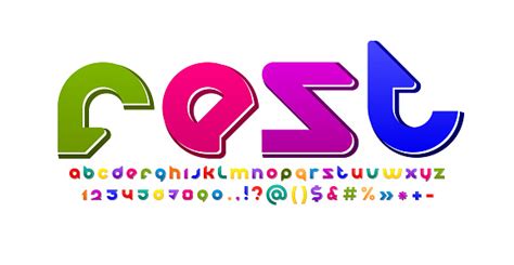 원래 밝은 3d 글꼴 둥근 현대 알파벳 A에서 Z로 트렌디 한 소문자 와 0에서 9까지의 숫자 벡터 일러스트 10eps 3차원 형태에 대한 스톡 벡터 아트 및 기타 이미지