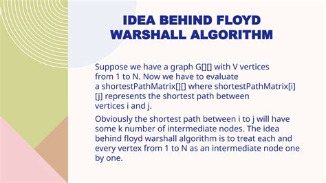 Floyd Warshall Algorithm And Its Applications Pptx