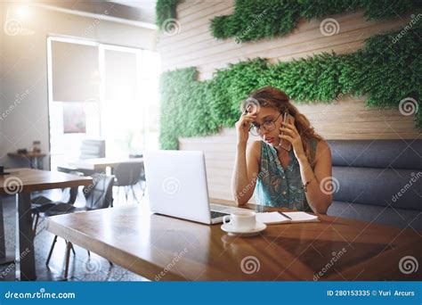 Freelance Doesnt Always Mean Stress Free A Young Woman Looking Stressed Using A Laptop And