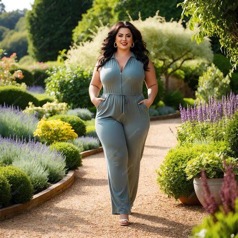 Confident Curvy Woman Rocking A Stylish Outfit Premium Ai Generated Image