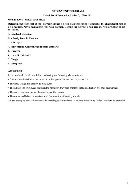 assignment tutorial 1 answers assignment tutorial 1 principles of