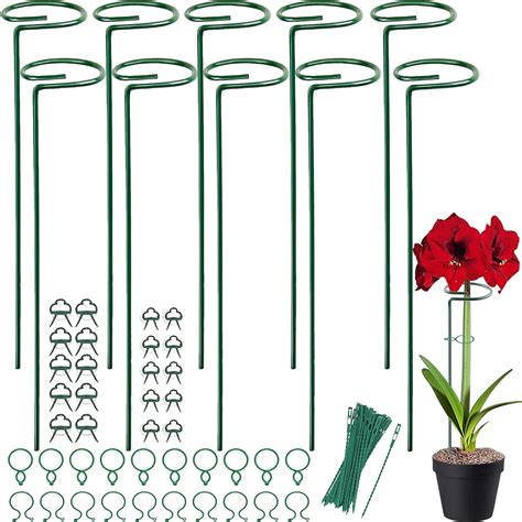 10pack Plant Support Stakes158in Metal Plant Stakes With 40pcs Plant