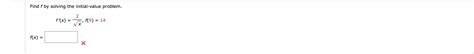 Solved Find F By Solving The Initial Value Problem Chegg