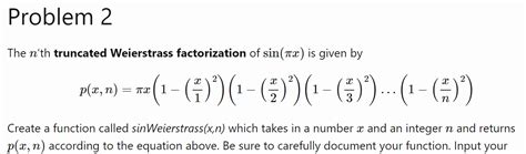 Solved Problem The N Th Truncated Weierstrass Chegg Com