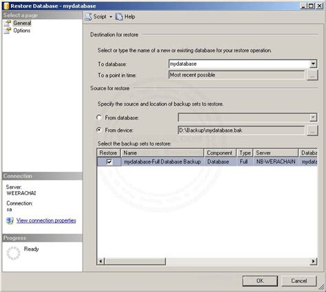 Sql Server 2005 Restore Database