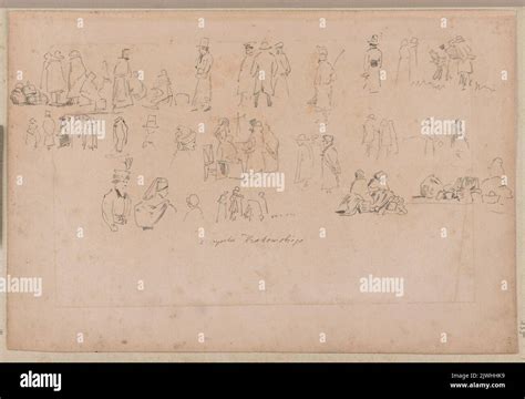 Sketches Of Types Of Figures Verso Sketch Of A Figural Scene