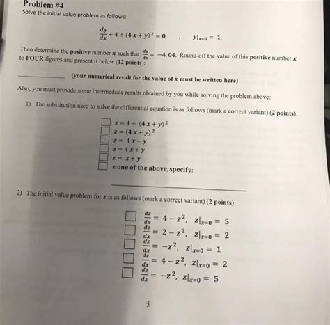 Solved Problem 4 Solve The Initial Value Problem As