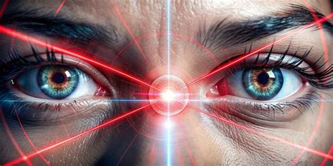 Data Eye With Laser Ray Abstract Photo Of Eyes With Technical