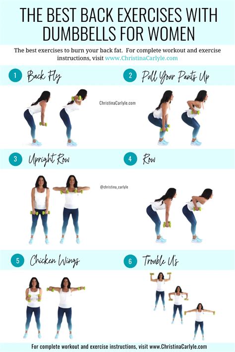 Printable Dumbbell Back Exercises
