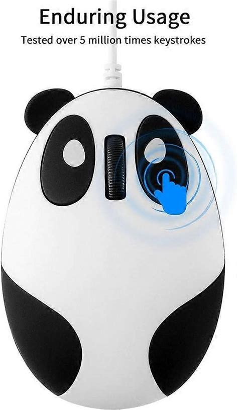 Super Cute Wired Mouse Cartoon Panda Shaped Mini Mouse Novelty Portable Computer Mouse Unique