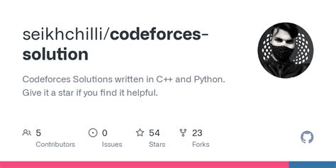Github Seikhchillicodeforces Solution Codeforces Solutions Written