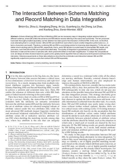 pdf the interaction between schema matching and record matching in