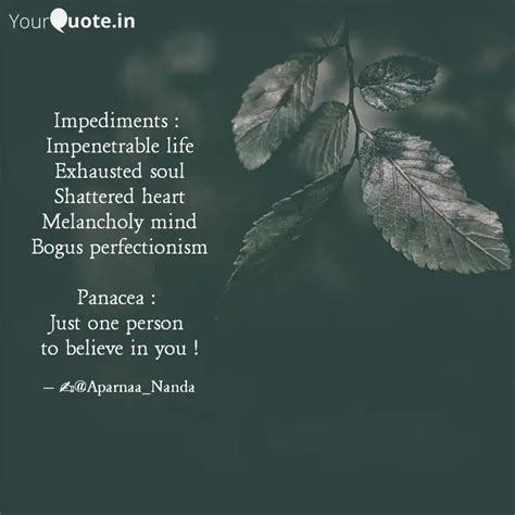 Impediments Impenetrab Quotes And Writings By Aparnaa Nanda