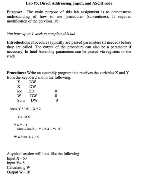 Solved Lab 5 Direct Addressing Input And Ascii Code