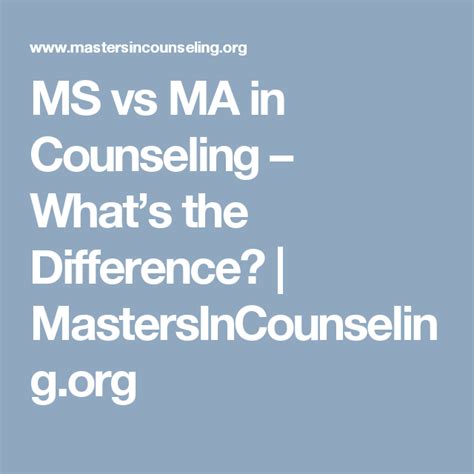MS Vs MA In Counseling Whats The Difference MastersInCounseling Org Counseling Digital