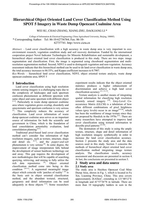 Pdf Hierarchical Object Oriented Land Cover Classification Method