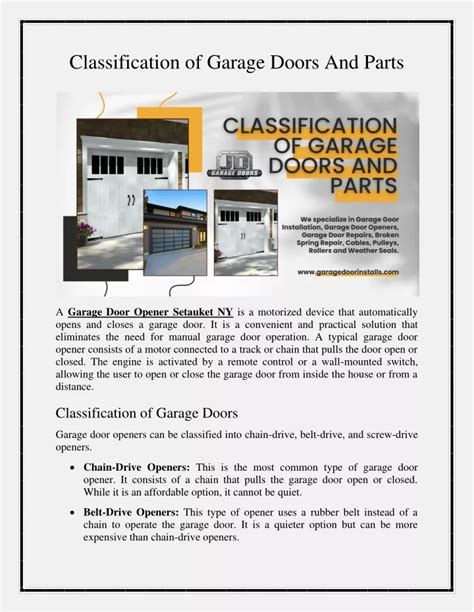 Ppt Classification Of Garage Doors And Parts Powerpoint Presentation Id12151258