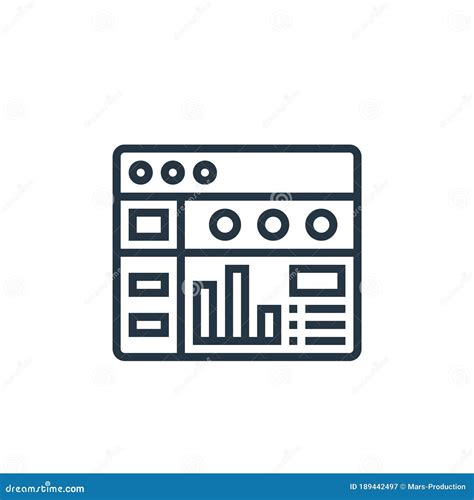 Dashboard Vector Icon Isolated On White Background Outline Thin Line