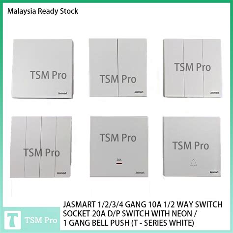 Jasmart 1 2 3 4 Gang 10a 1 2 Way Switch Socket 13a 16a Single Double Universal Swtich Socket 20a