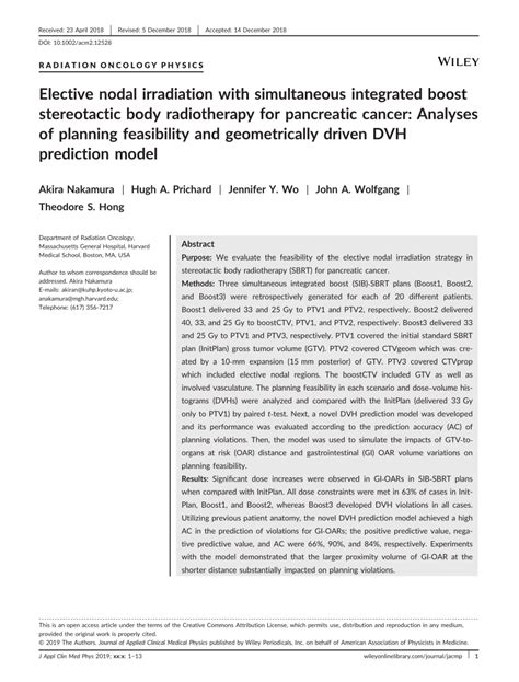 Pdf Elective Nodal Irradiation With Simultaneous Integrated Boost